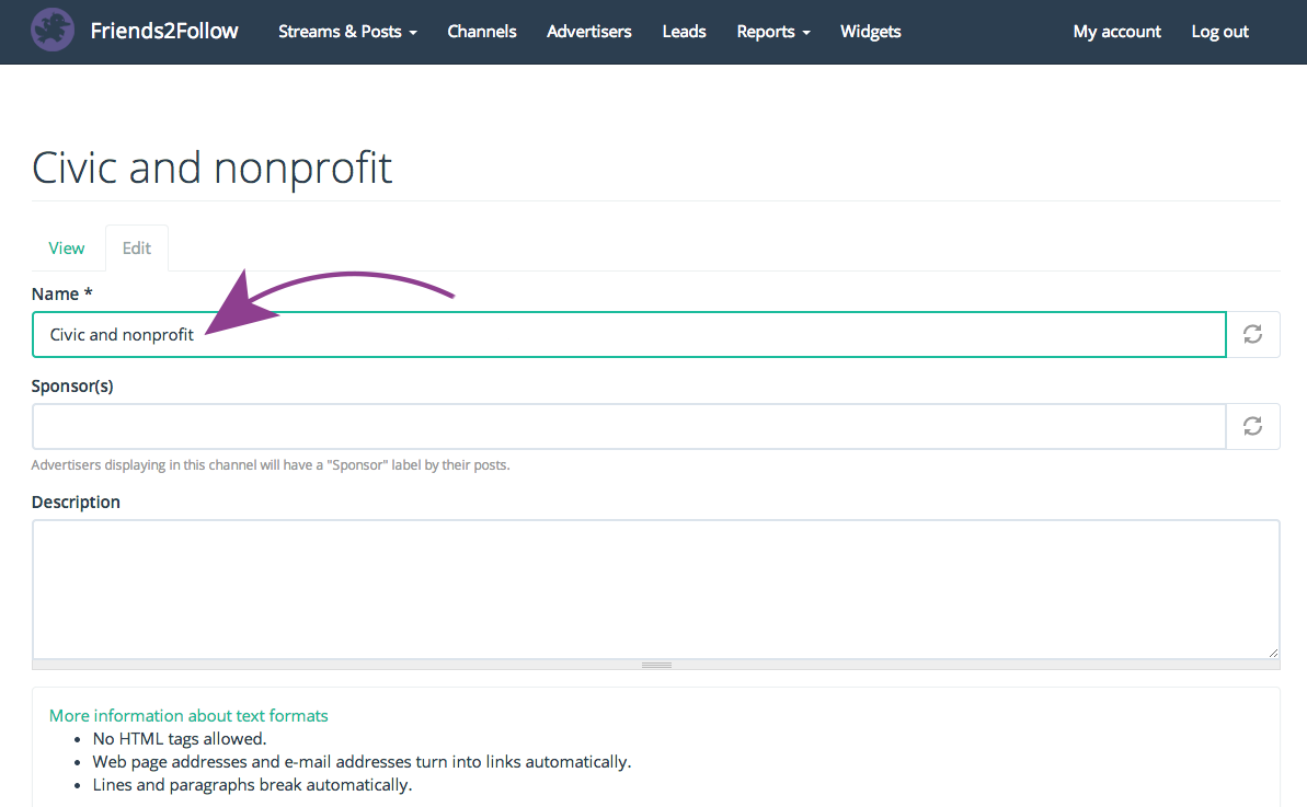 How to Set up Friends2Follow Channels – Knowledge & Resource Center