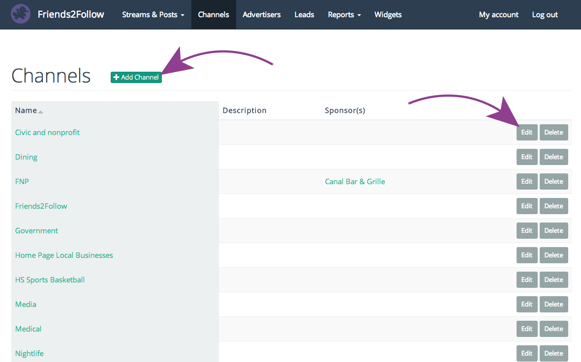 How to Set up Friends2Follow Channels – Knowledge & Resource Center